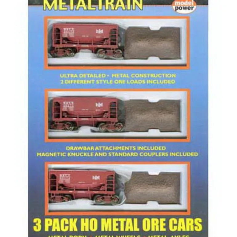 Trains*Model Power 3993 HO B&LE U-29 Metal Ore Car 3-Pack - Model Train ...